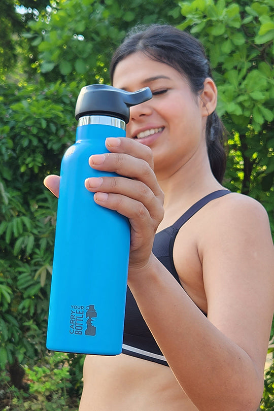 Zen Bottle . Blue . Sipper Cap – Carry Your Bottle